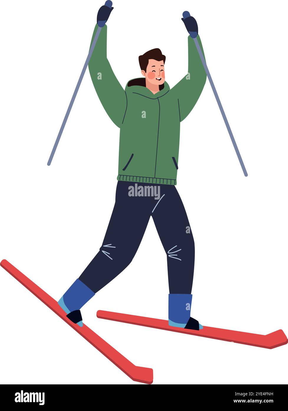 Male character skiing equipment hi-res stock photography and images - Alamy