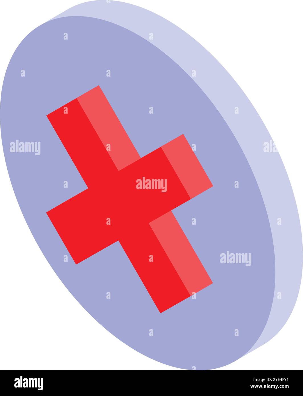 Red cross symbol is displayed on a circular background, representing ...