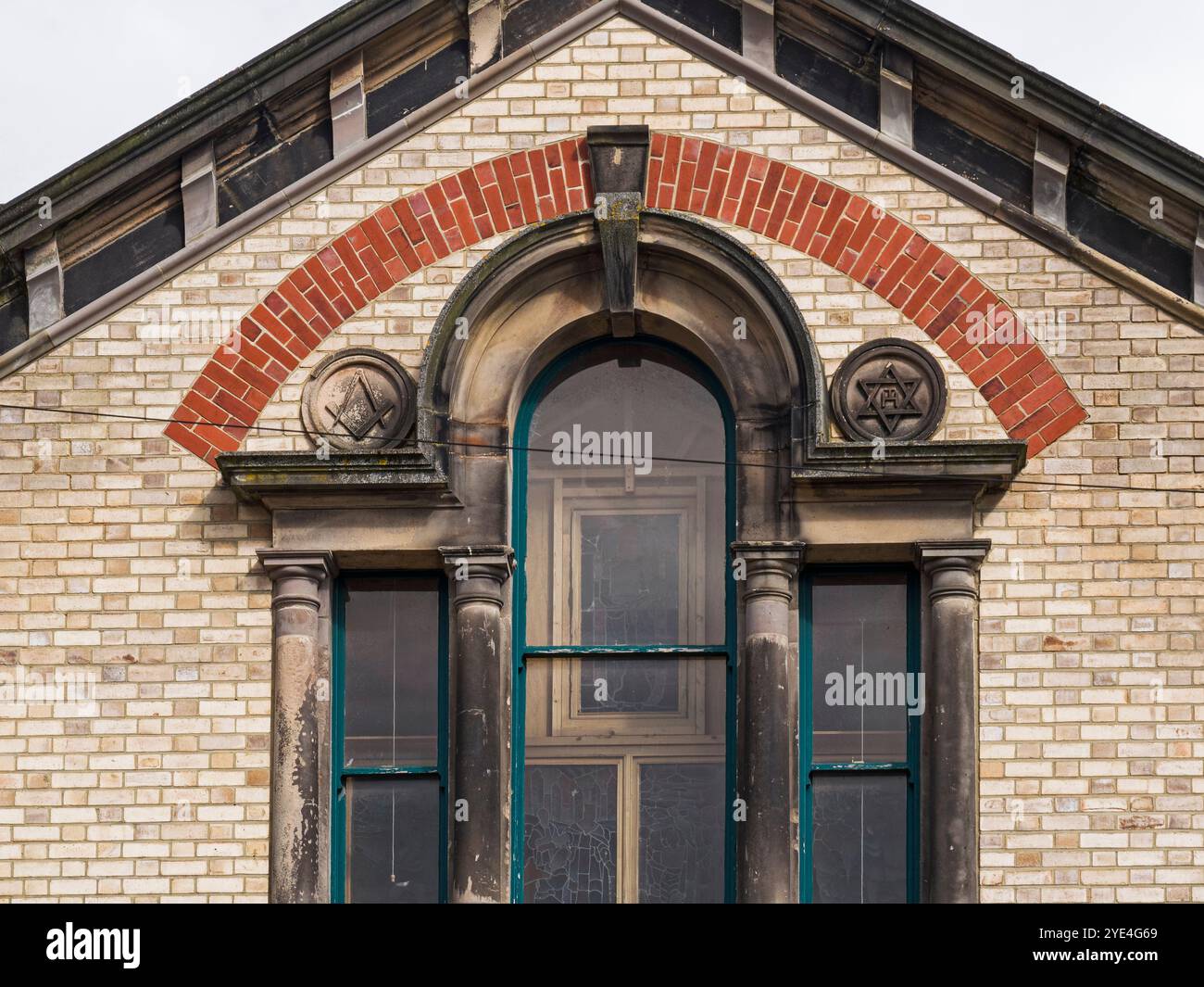 Masonic temple or lodge with symbols, UK Stock Photo - Alamy