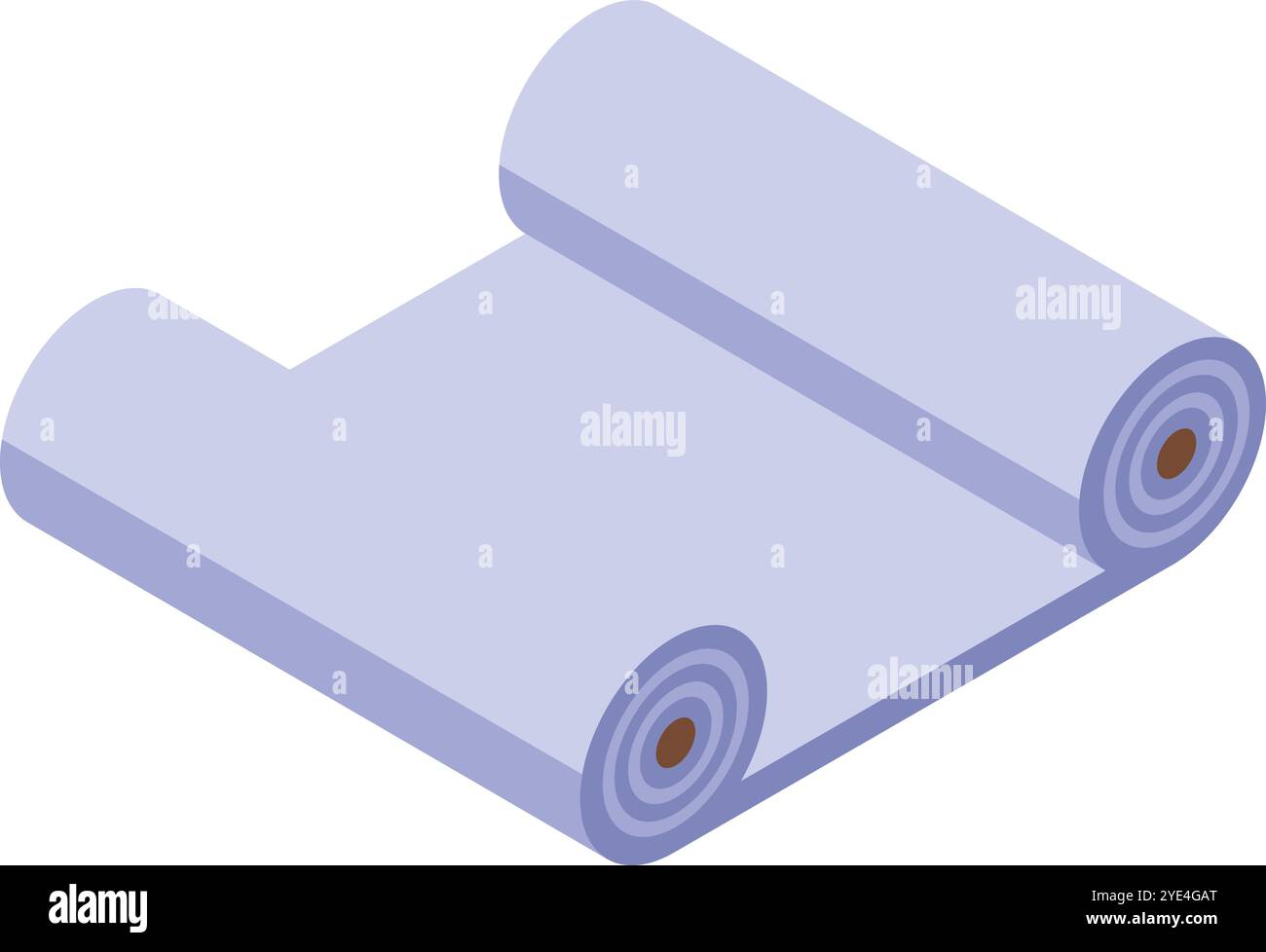 Rolled purple yoga mat promoting wellness and mindfulness through ...