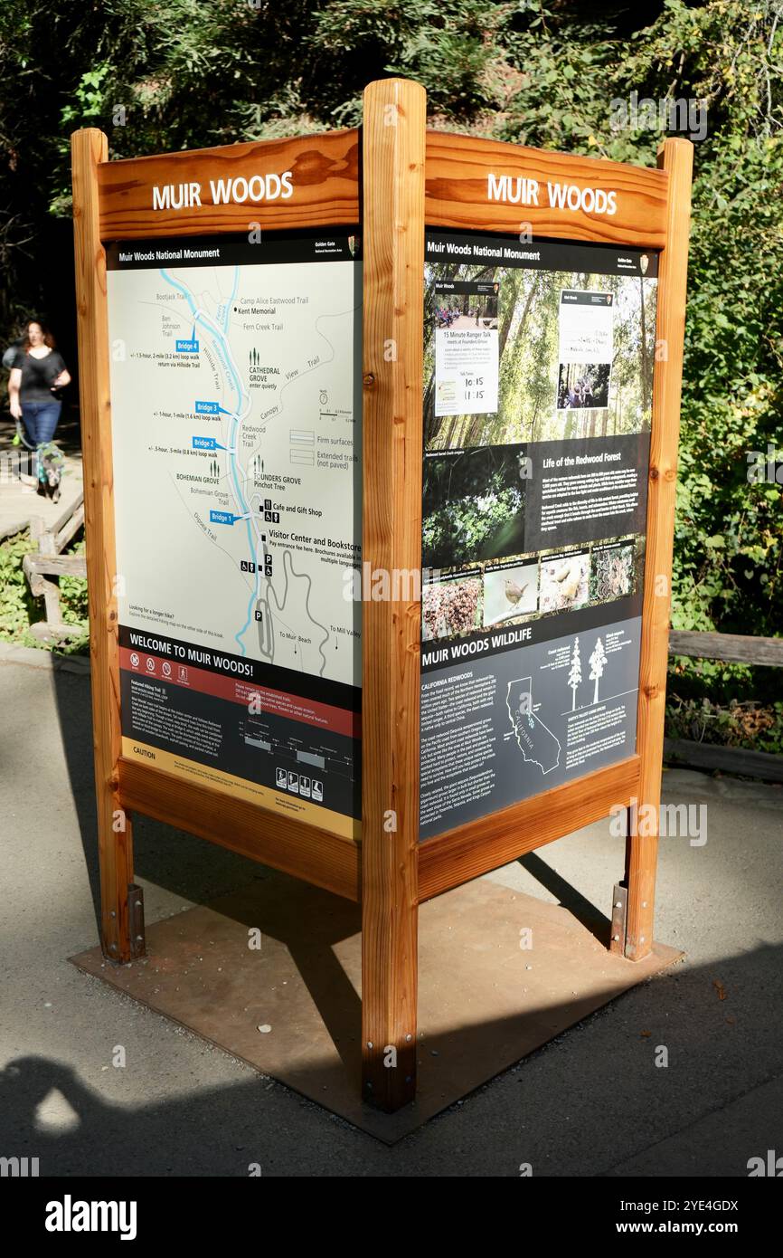 Wooden Maps and information board Stock Photo - Alamy