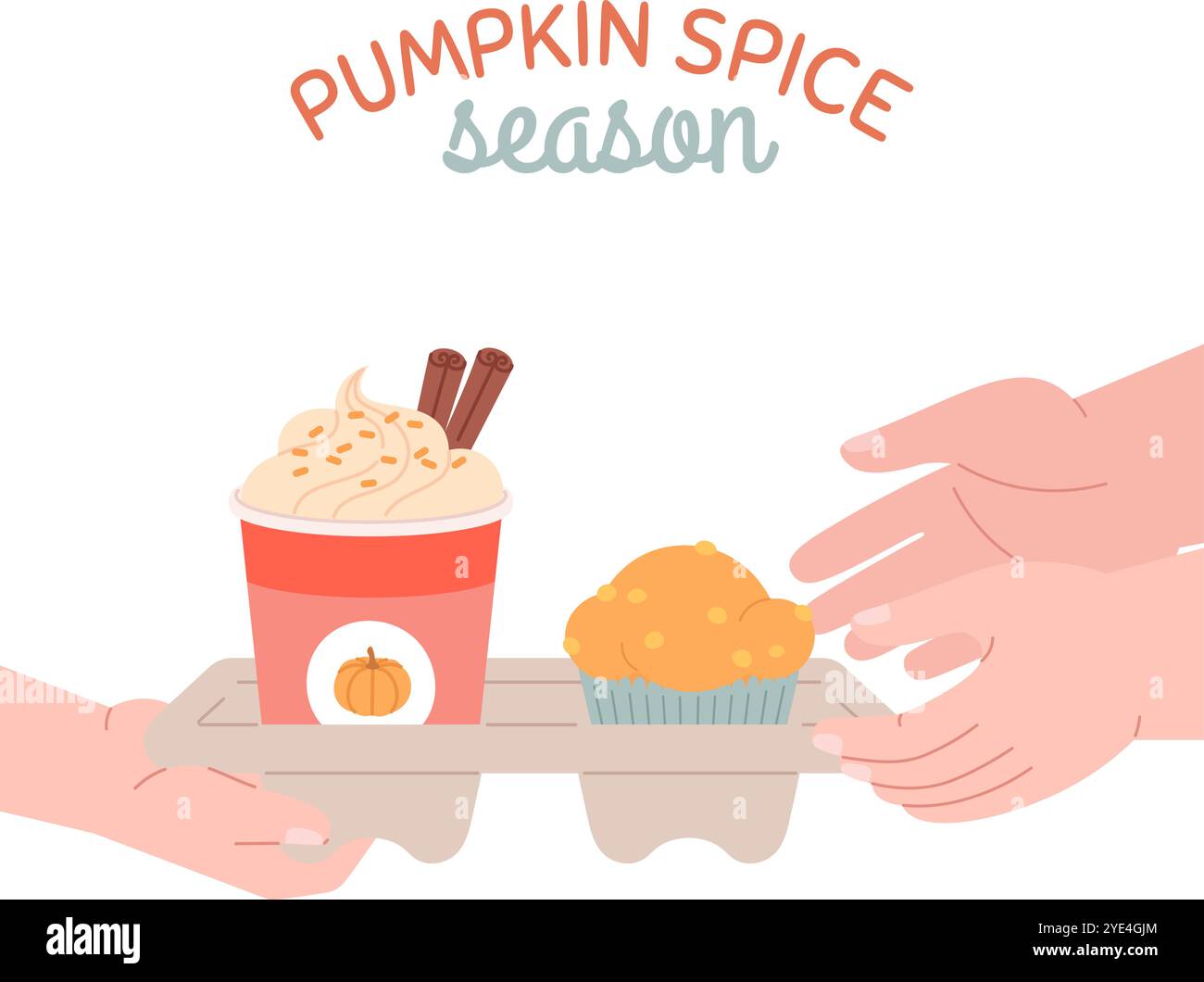 Hands holding dessert Stock Vector Images - Alamy