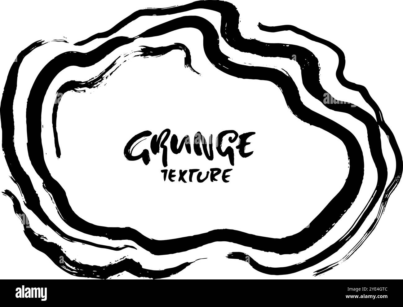 Hand Drawn Black Ink Wave Curved Brushstrokes Line Banner Stock Vector ...