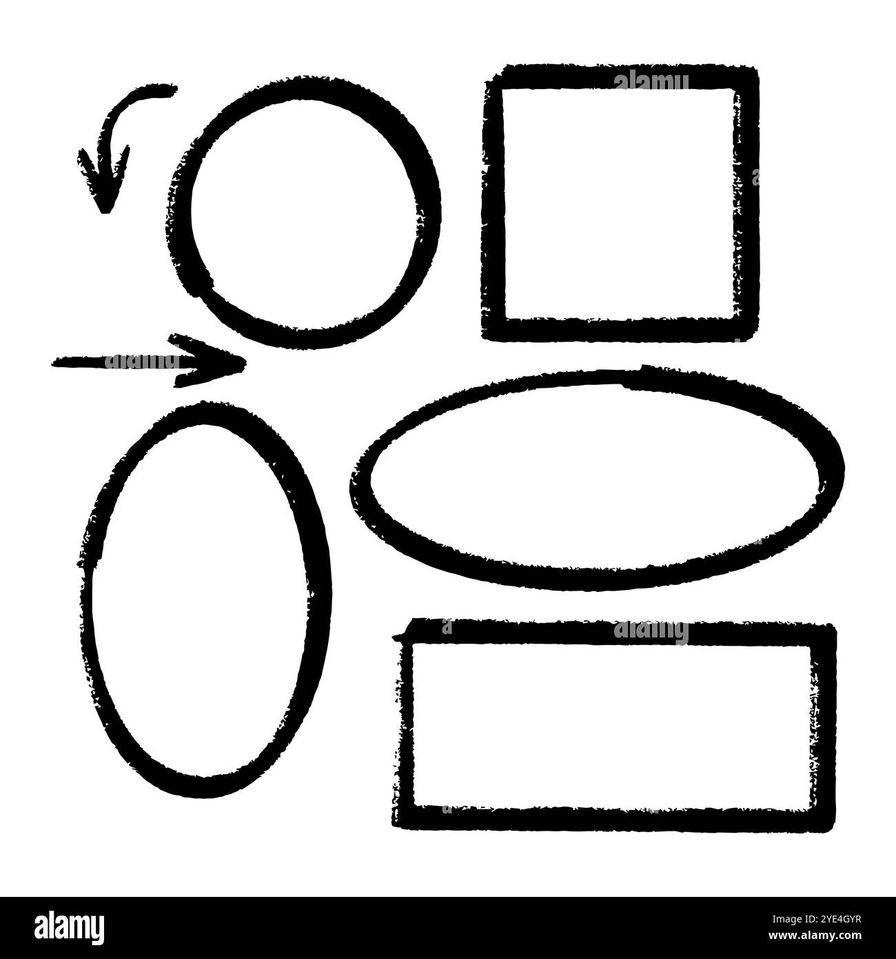 Sketch brush rectangles ink Black and White Stock Photos & Images - Alamy