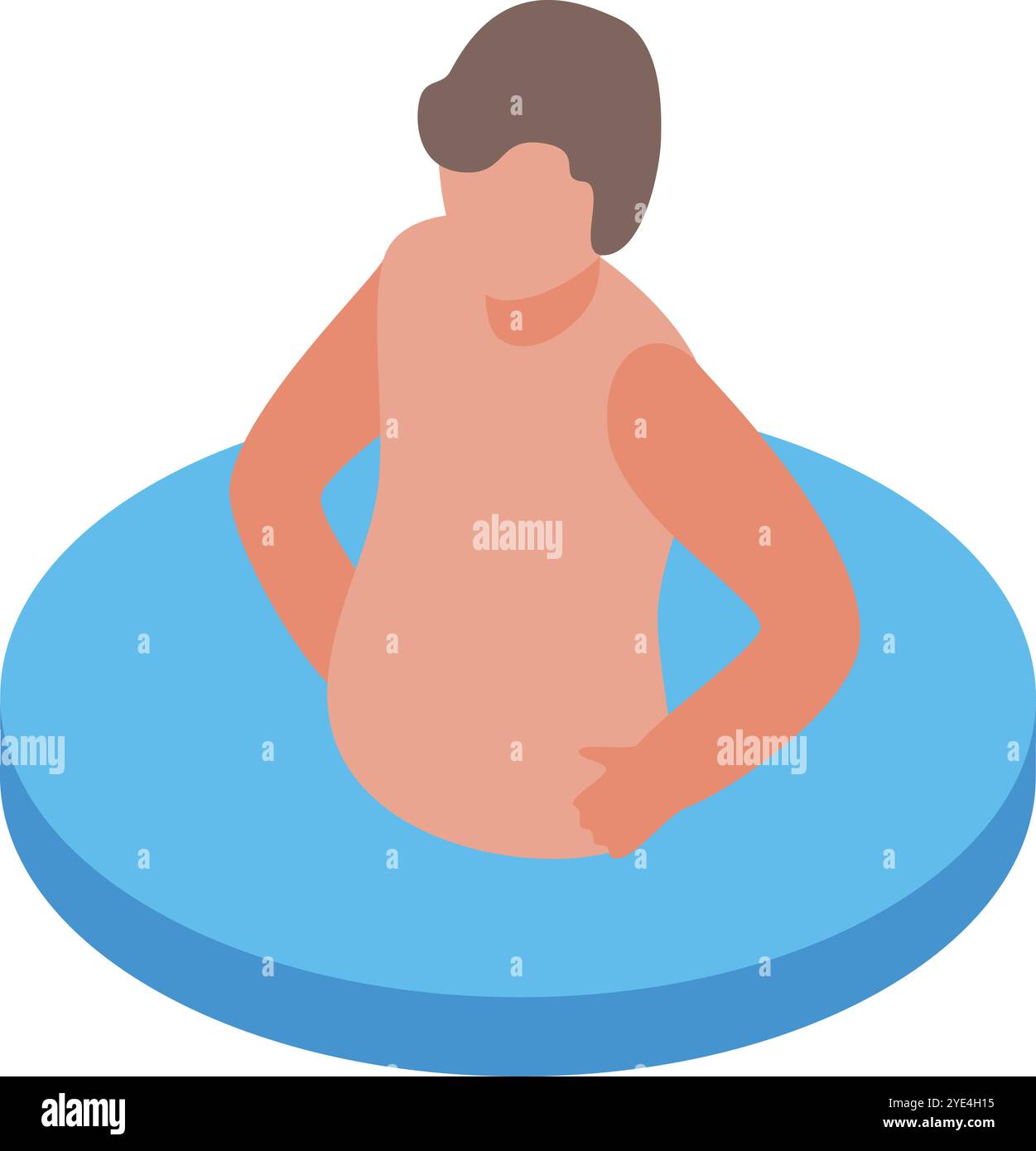 Pregnant woman enjoying water birth labor, floating in birthing pool ...
