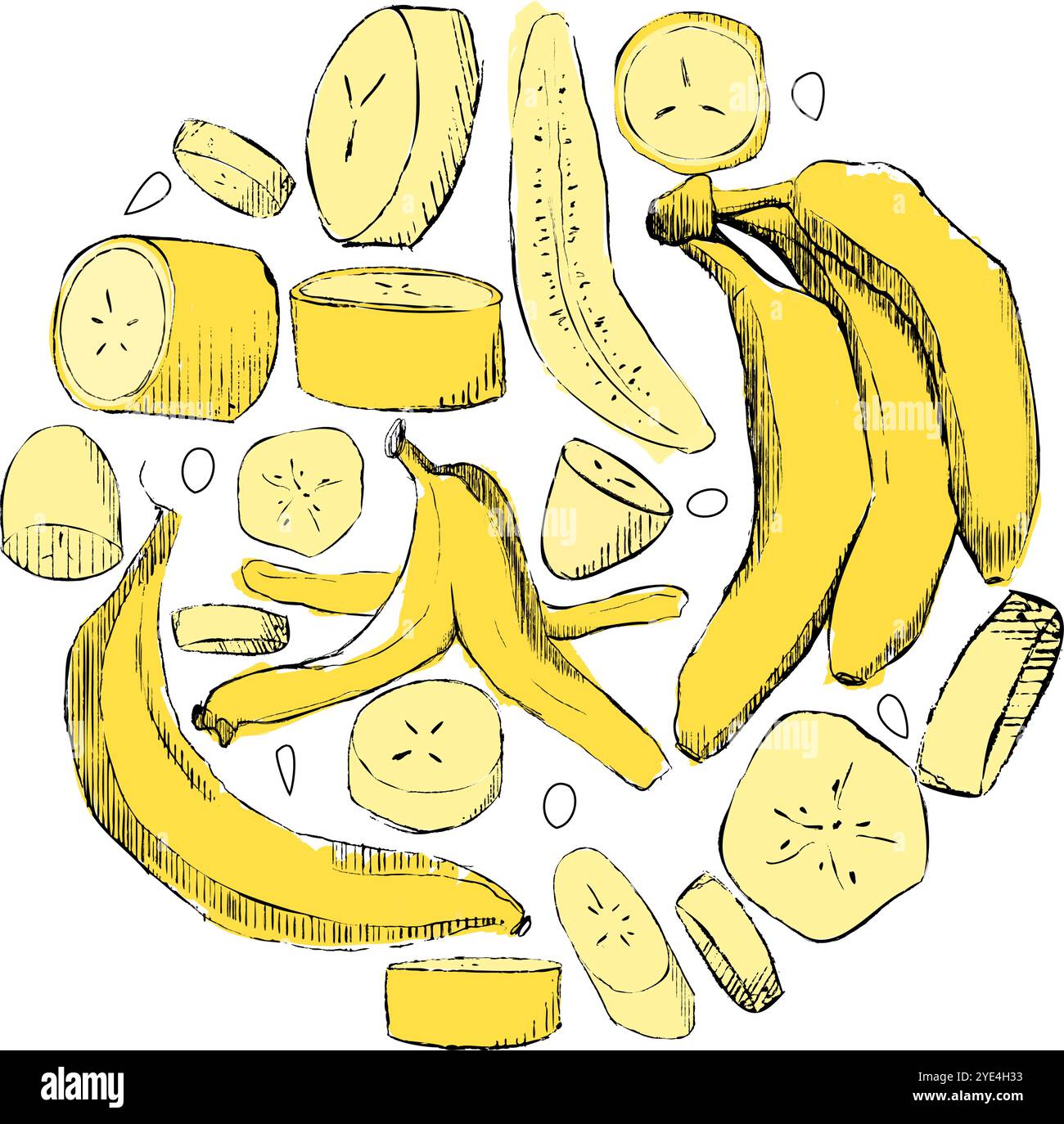 Summer fruit banana round composition for your logo. Graphic ...