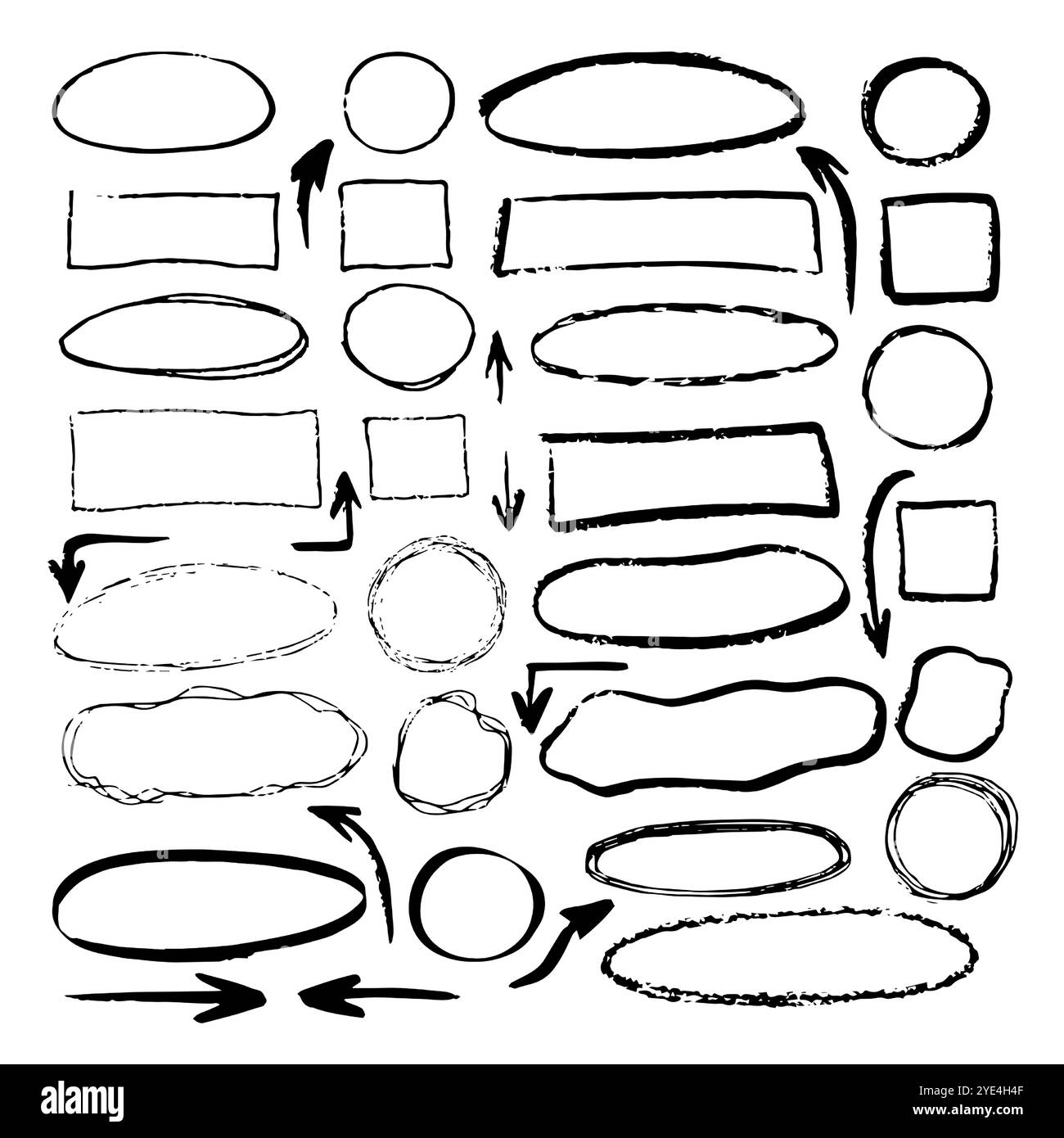 Sketch brush rectangles ink Black and White Stock Photos & Images - Alamy
