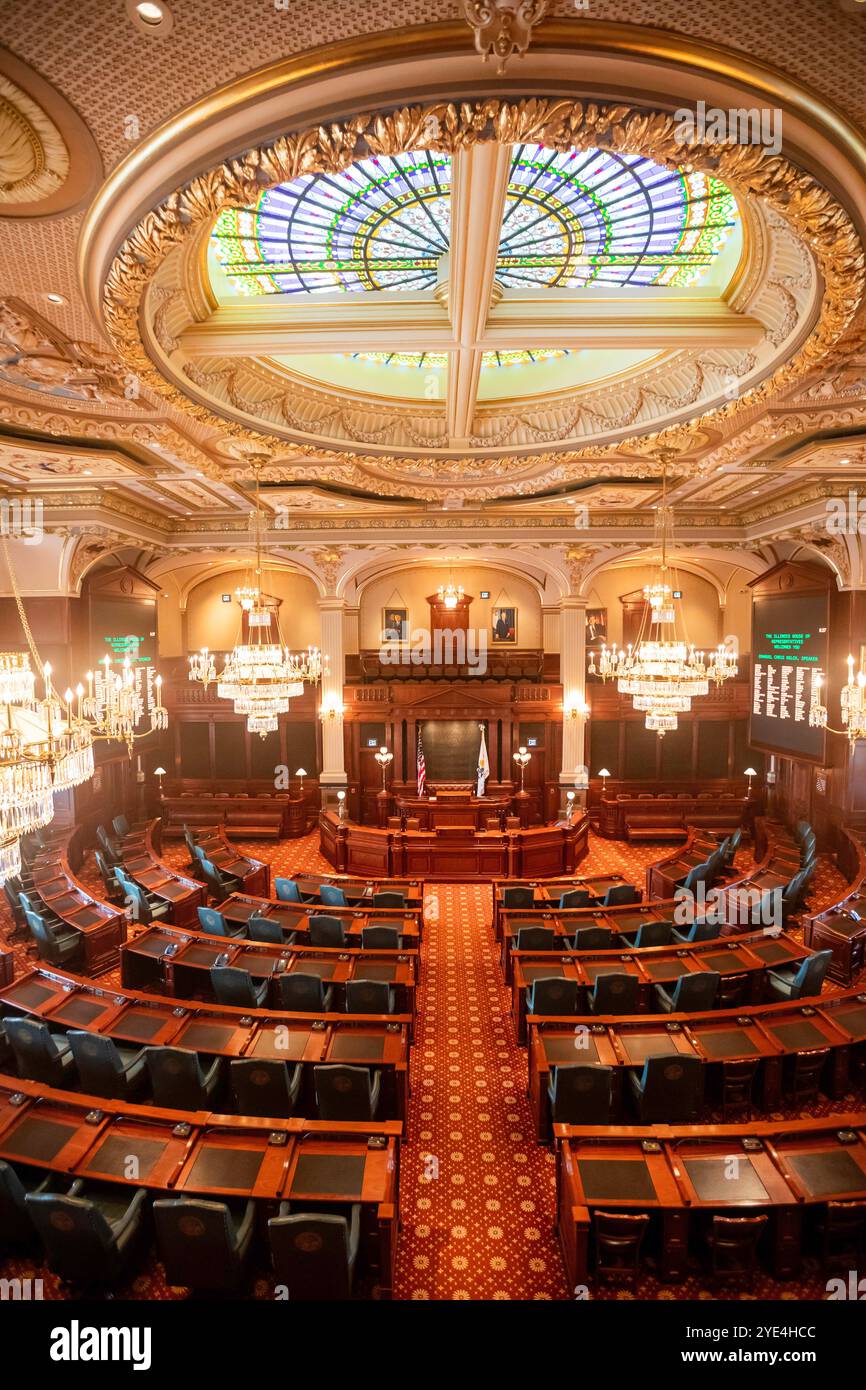 Springfield, Illinois - The House of Representatives chamber in the ...