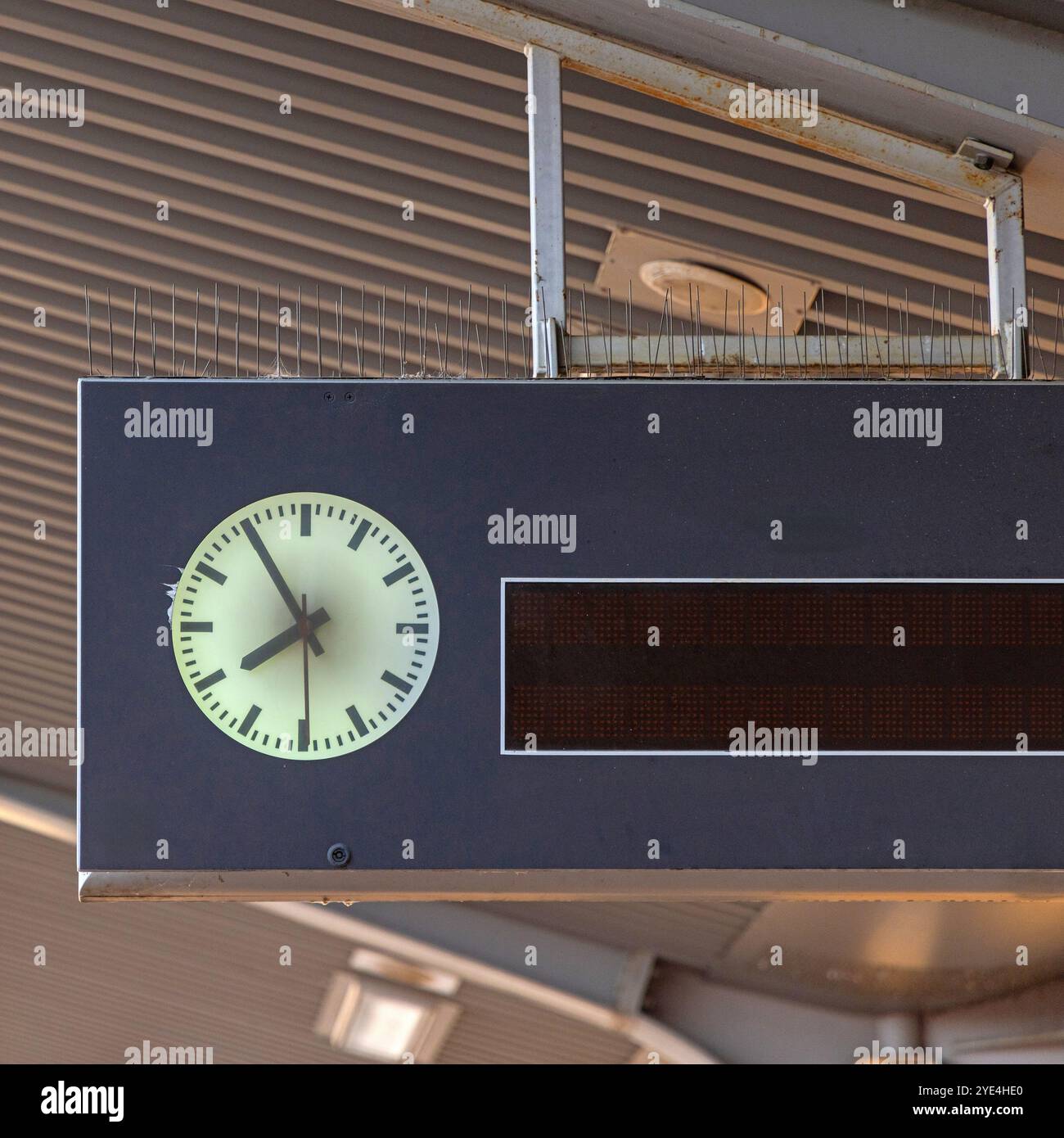 Hanging Clock With Anti Birds Needles at Train Station Terminal ...