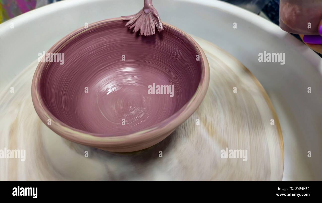 Handmade clay cups. In the process of preparation. Step by step guide ...