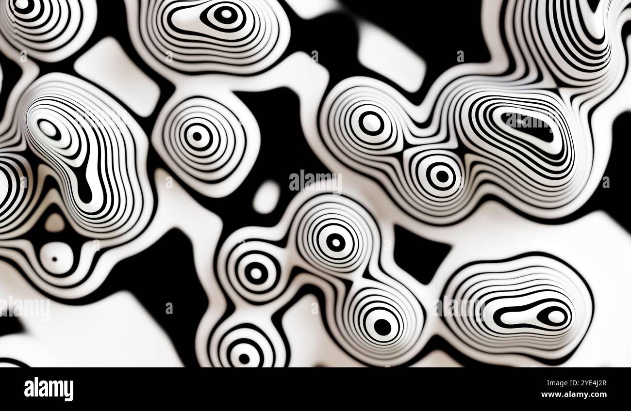 Black and white lines and abstracts shapes design.Abstract backgroud.3d ...
