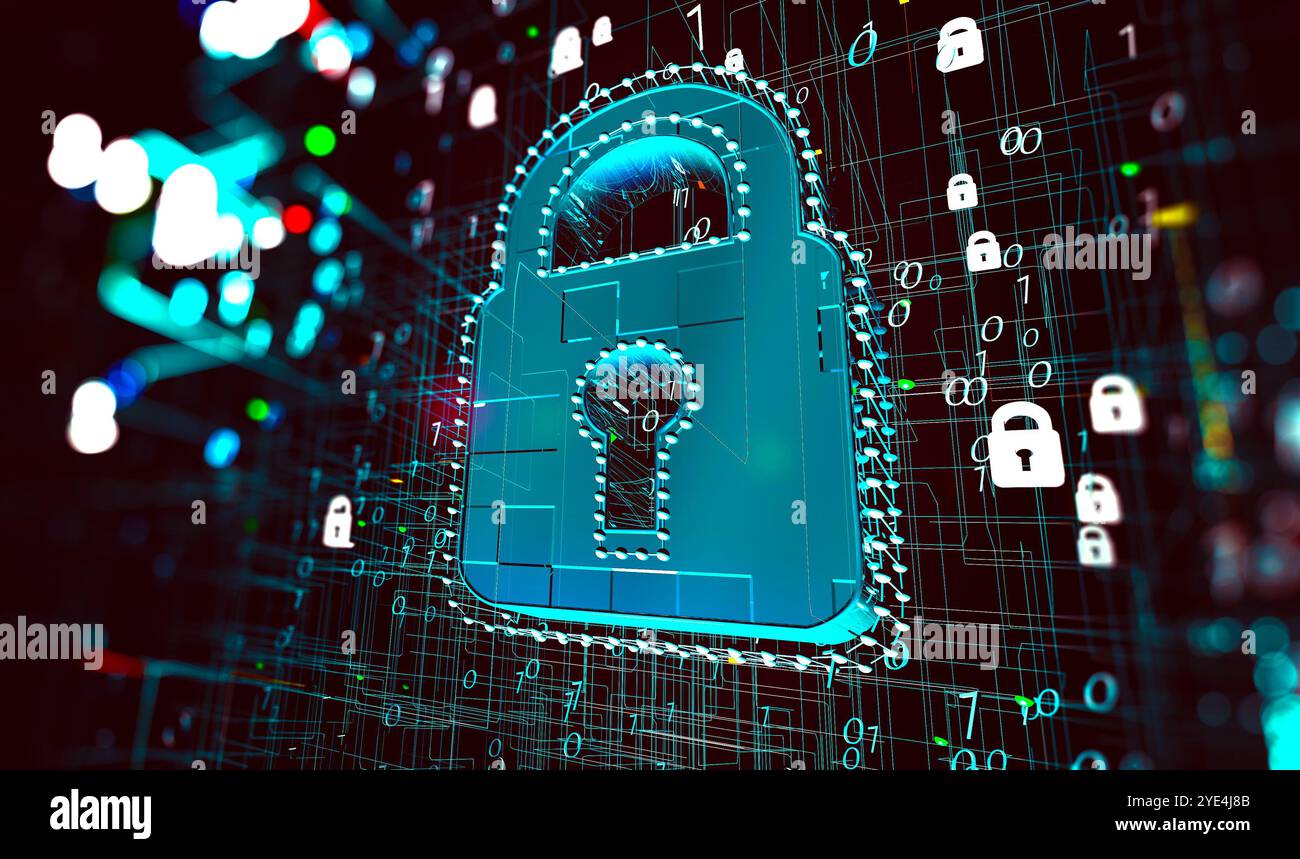 Data volume analysis and computer science industry.3d illustration.Data ...