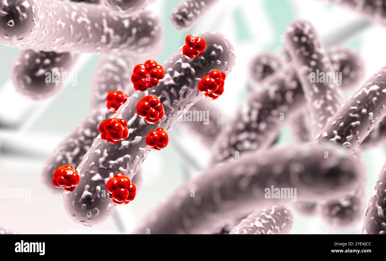 3d illustration of microscopic image of a virus or infectious cell ...
