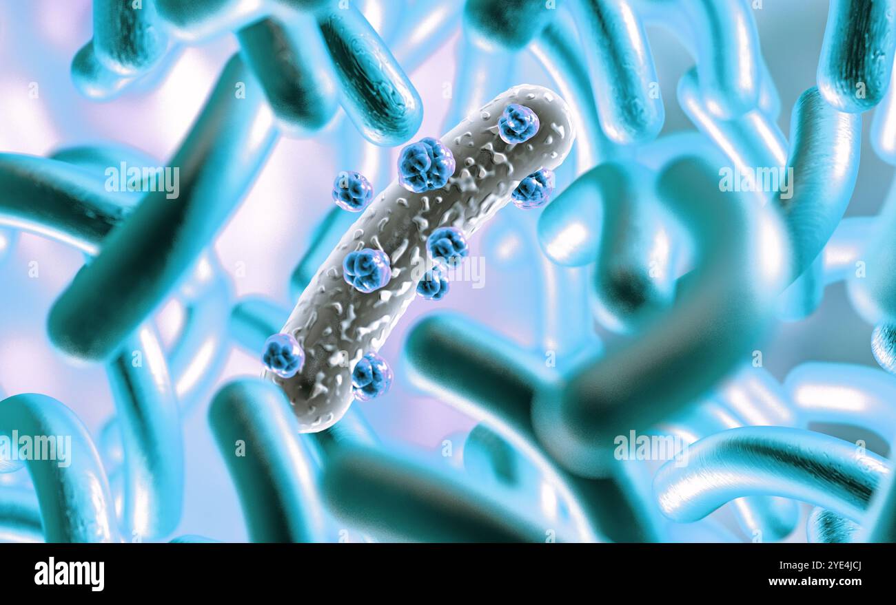 3d illustration of microscopic image of a virus or infectious cell ...