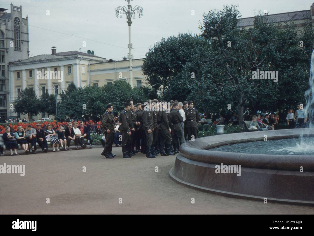 Moscow, Russia. August 1961 – A group of Soviet Russian soldiers ...