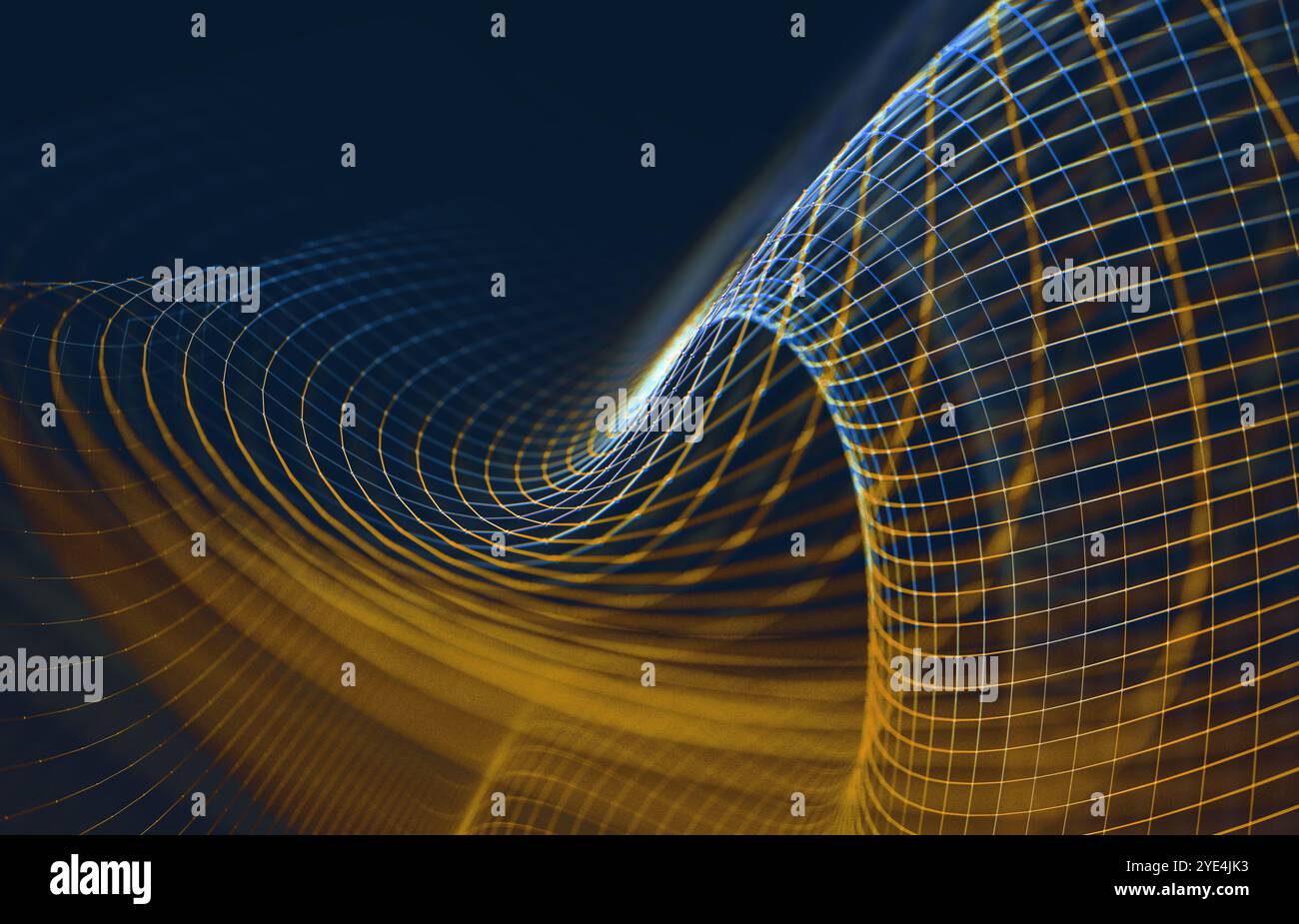 Mesh or net with lines and geometric shapes detail.3d illustration ...