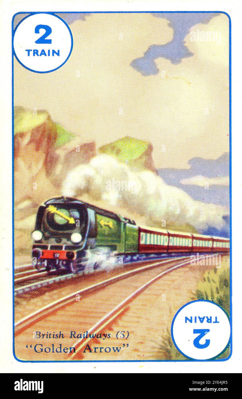 A playing card from a game entitled, ‘Speed’ published in 1954 by ...