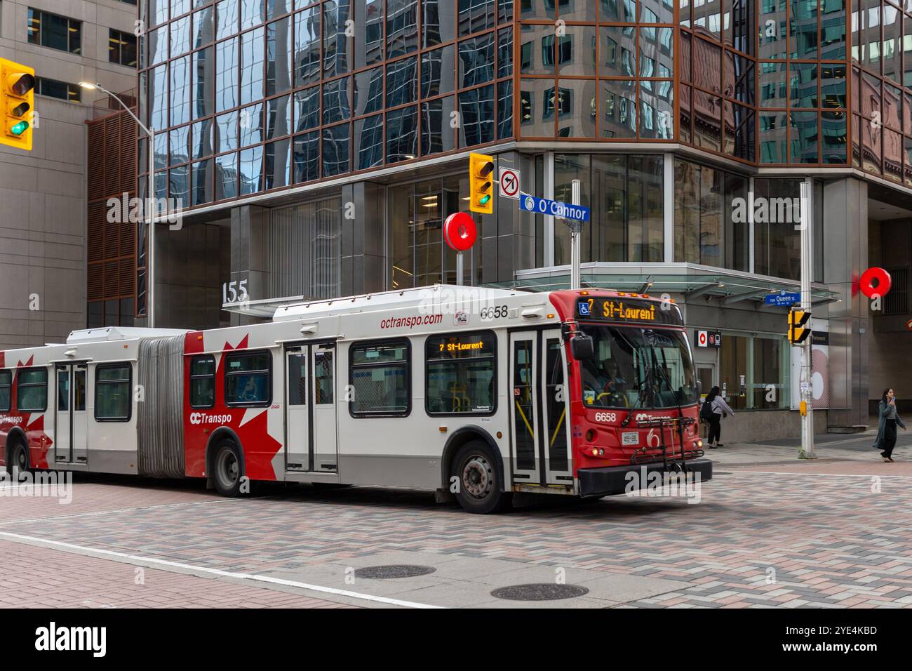 Ottawa, Canada - October 1, 2024: OC Transpo public bus on the road in ...