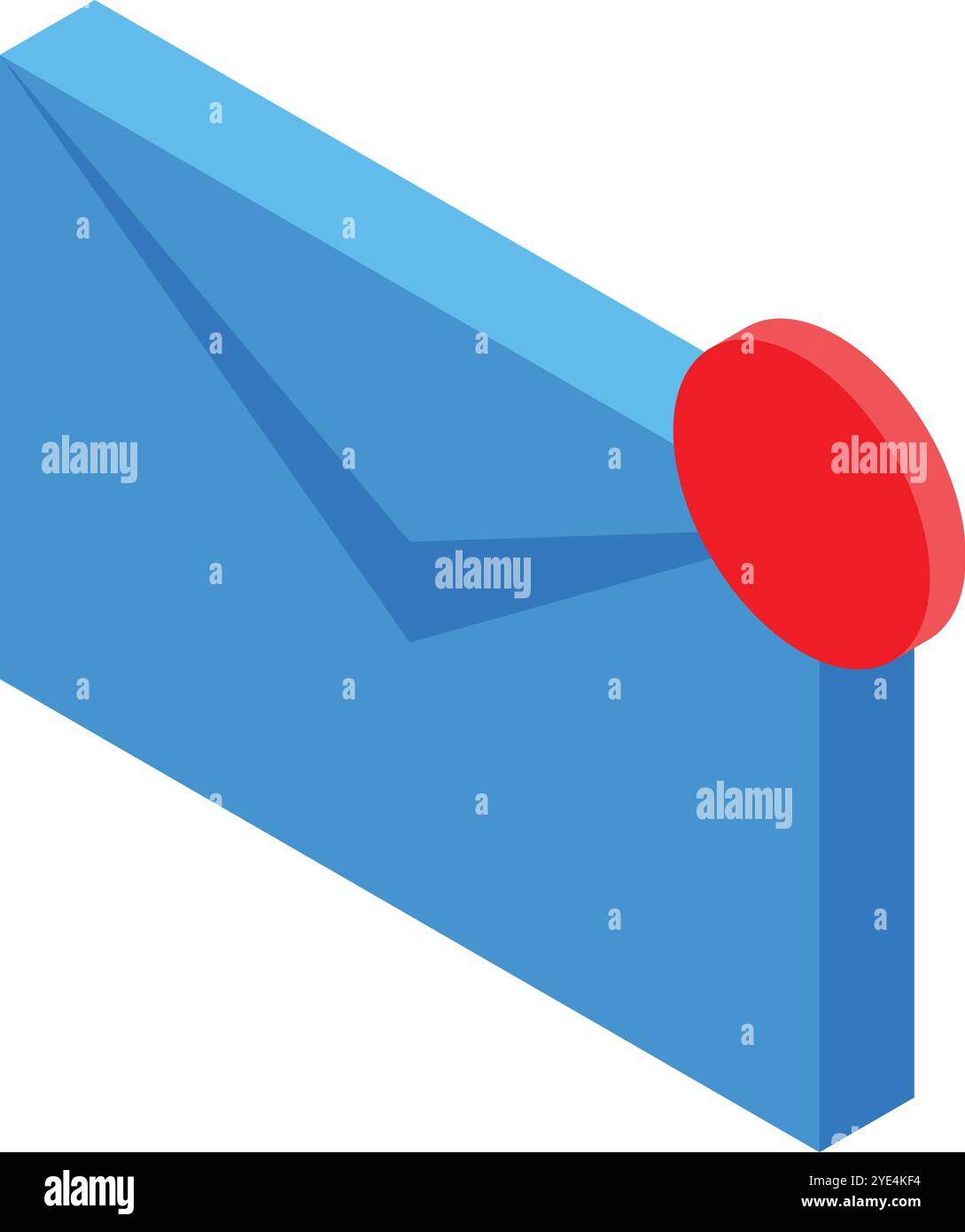 Closed blue envelope with red notification dot, representing new unread ...