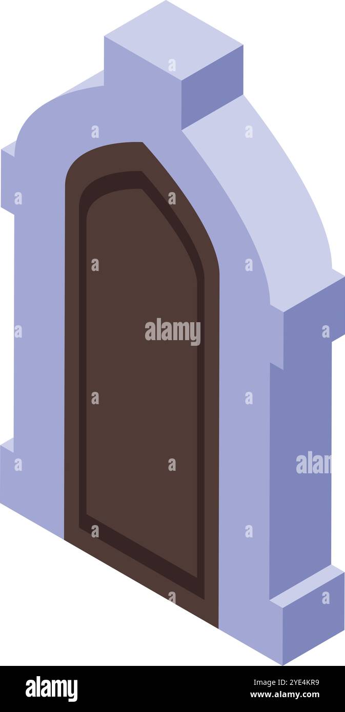 Isometric view of a fortress gate providing security and access control ...