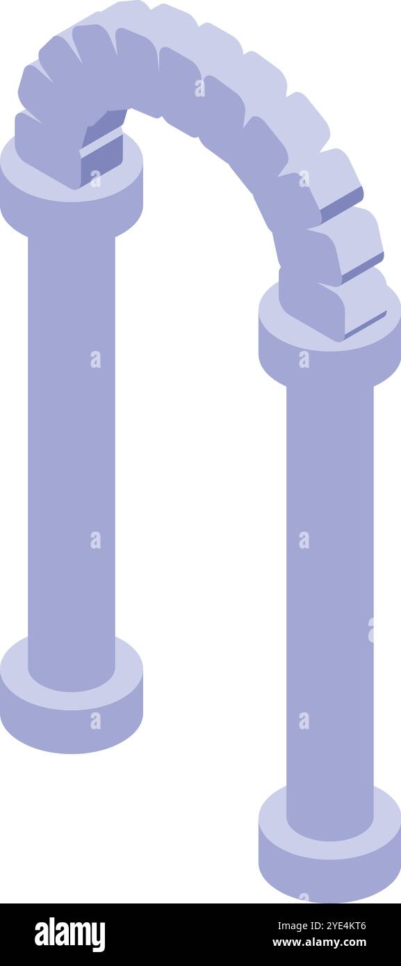 Stone arch resting on two pillars, creating a sense of connection and ...