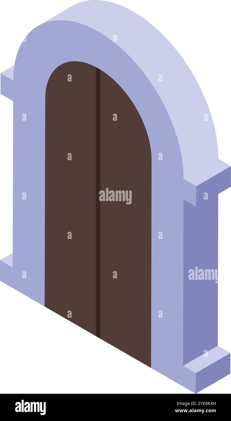 Isometric View Of An Arched Double Door Representing Safety And Style Stock Vector Image And Art