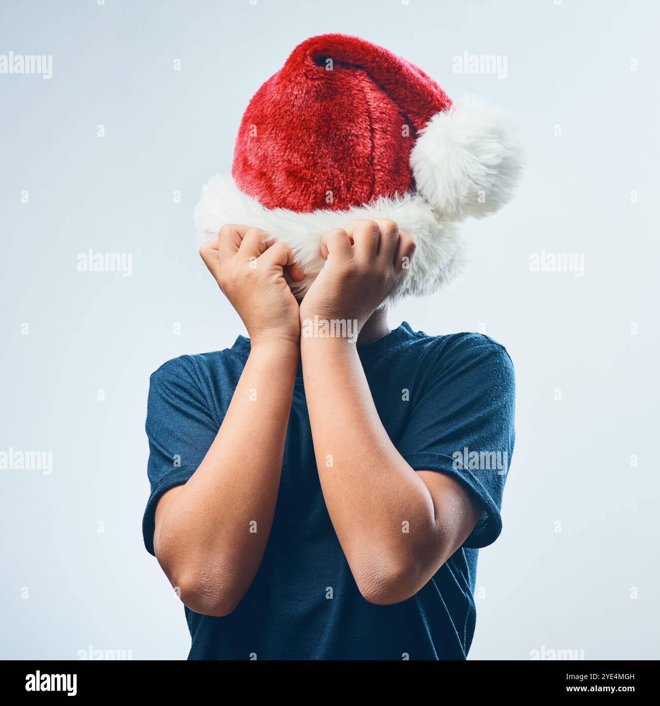 Christmas, sad and child with depression for holiday fail, festive ...