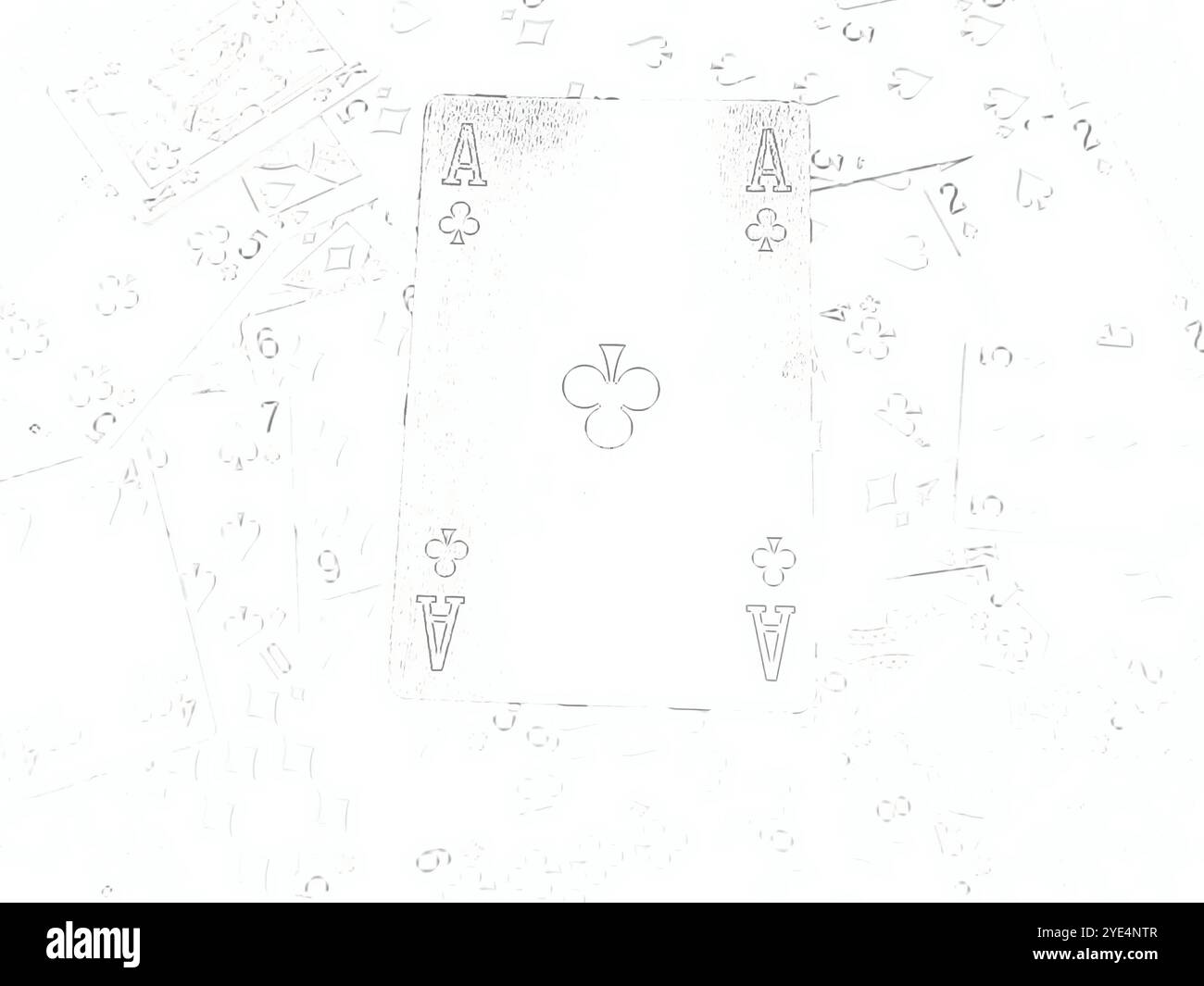 Drawing graphics of playing cards in card games black and white Stock ...