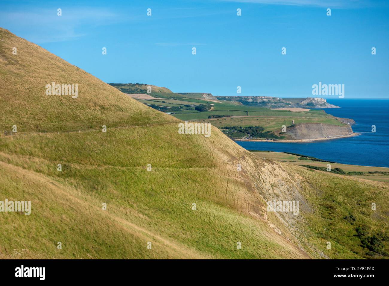 Tyneham Cap with Kimmeridge Bay in the distance on the South West ...