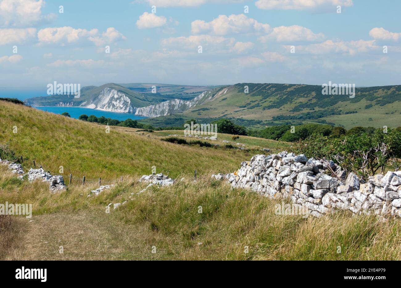 Walking along the Lulworth Ranges on the South West coastal path ...