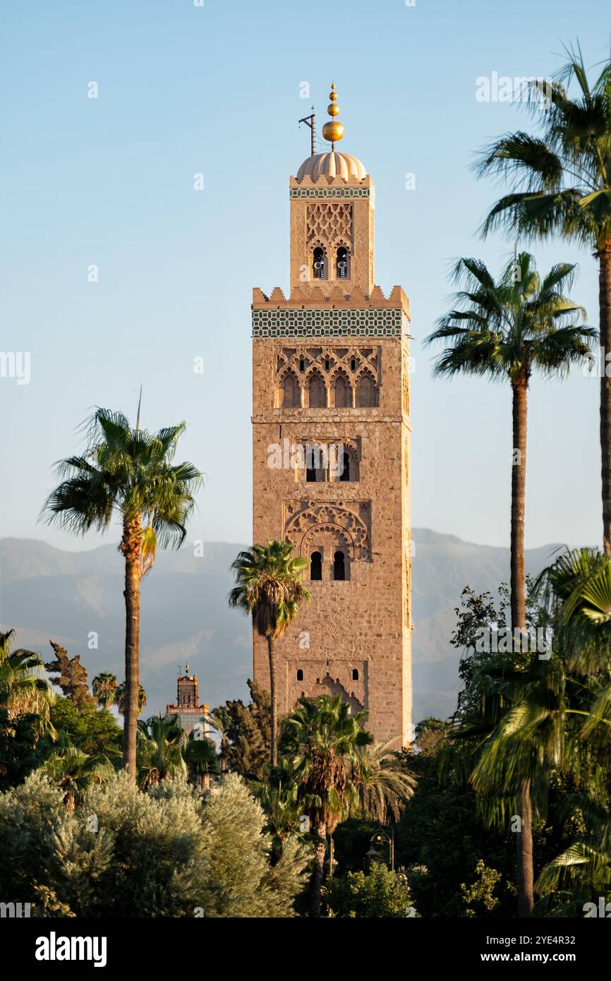 Marrakesh Morocco. A view of the Kutubiyya Mosque located in the ...