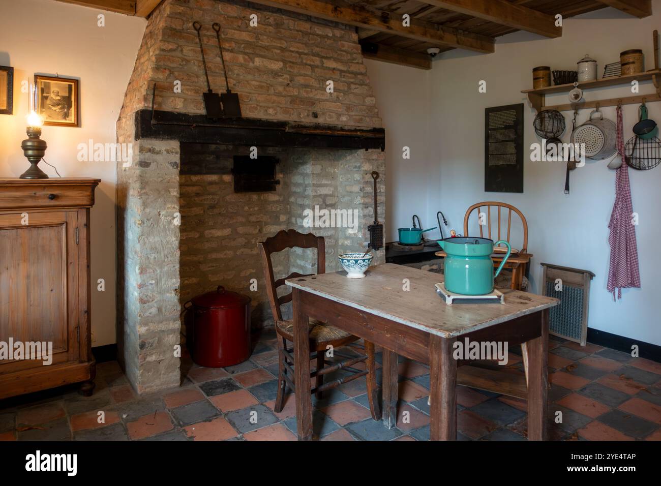Interior of fisherman's house in the NAVIGO Visserijmuseum, fishery ...