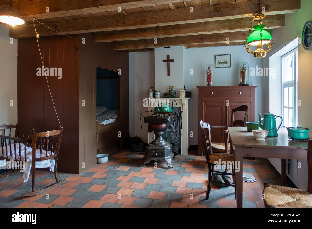 Interior of fisherman's house in the NAVIGO Visserijmuseum, fishery ...