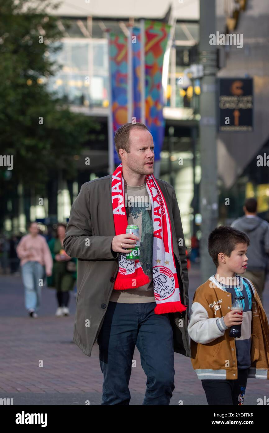 Father And Son Are Ajax Fans At Amsterdam The Netherlands 27-10-2024 ...