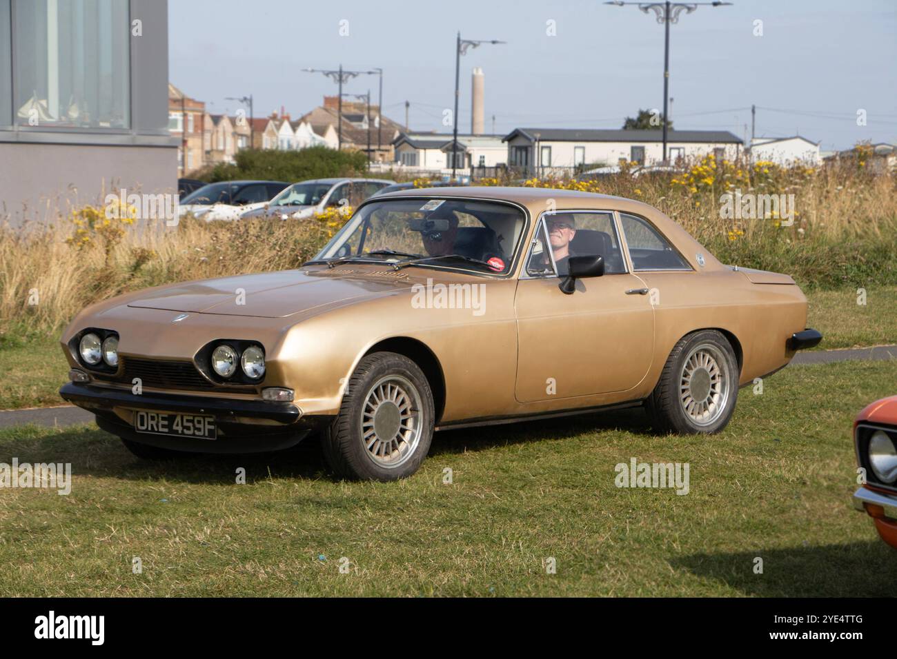 vintage gold Reliant Scimitar GT 2.6 SE4 1966 at classic car show ...