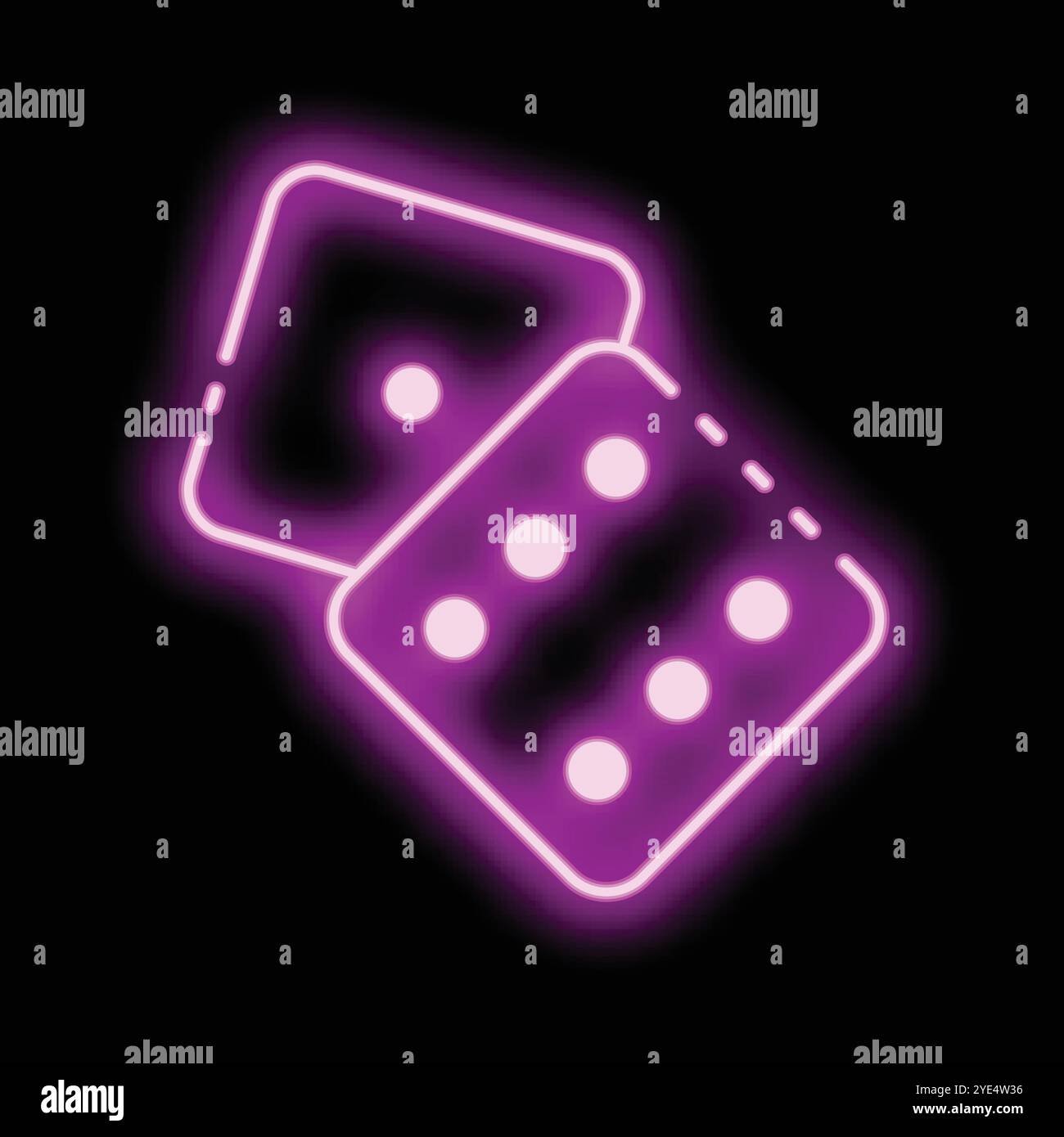 Pair of neon dice is rolling with the front die showing two and the ...