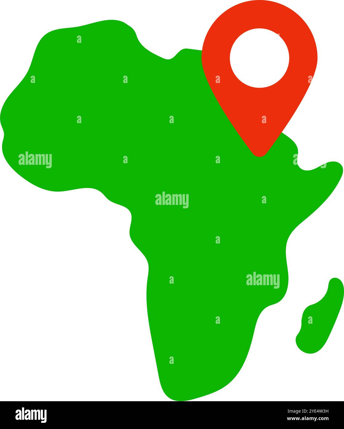 African continent map and map pin icon. Editable vector Stock Vector ...