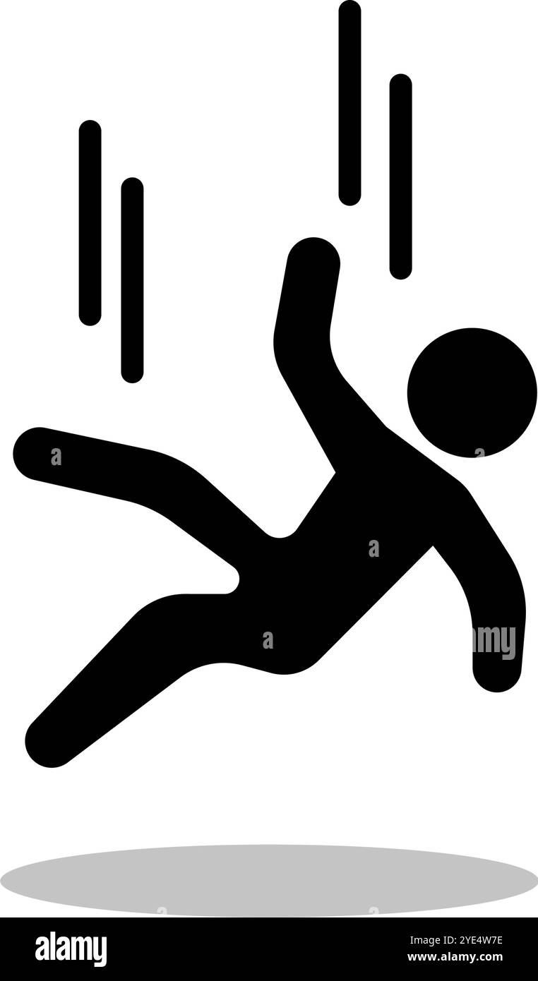 Falling person silhouette icon. Editable vector Stock Vector Image ...