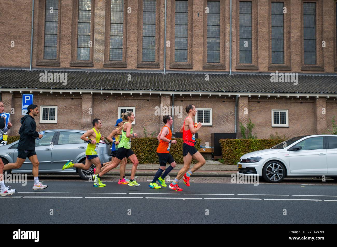 Group Of Marathon Runner Seen From The Side At The TCS Amsterdam ...