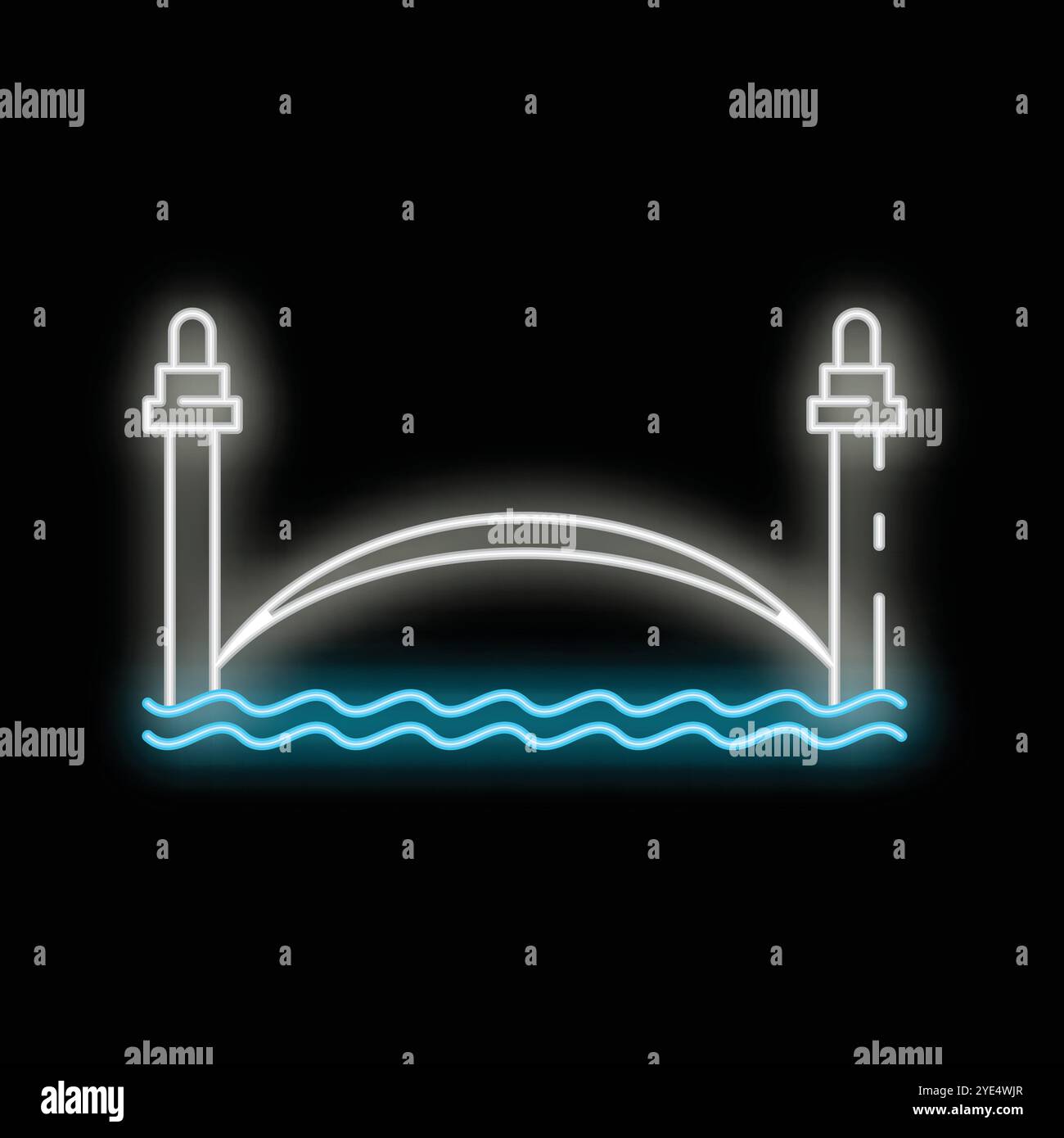 Illuminated bridge towers Stock Vector Images - Alamy