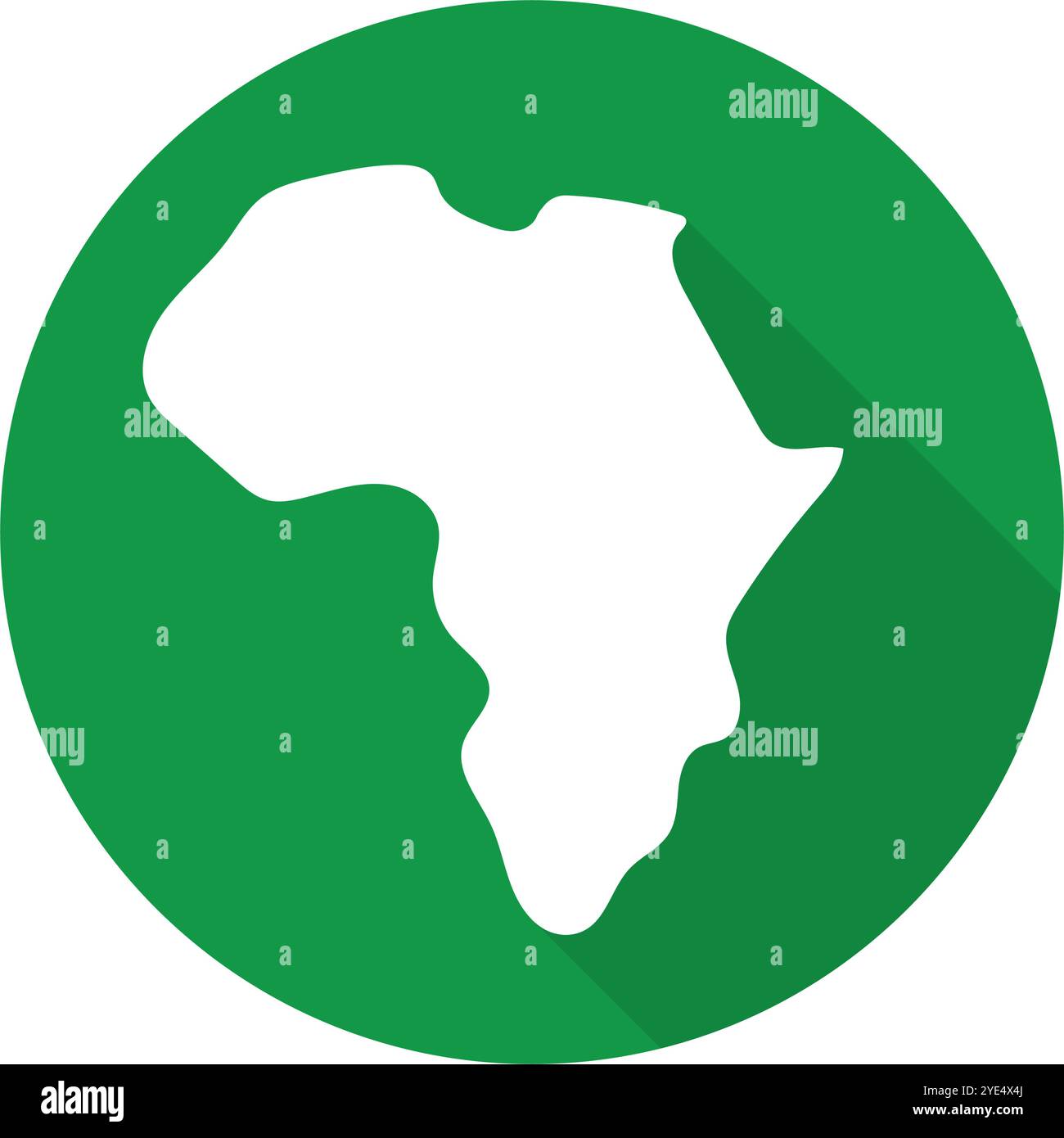 Round African continent map icon and shadow. Editable vector Stock ...