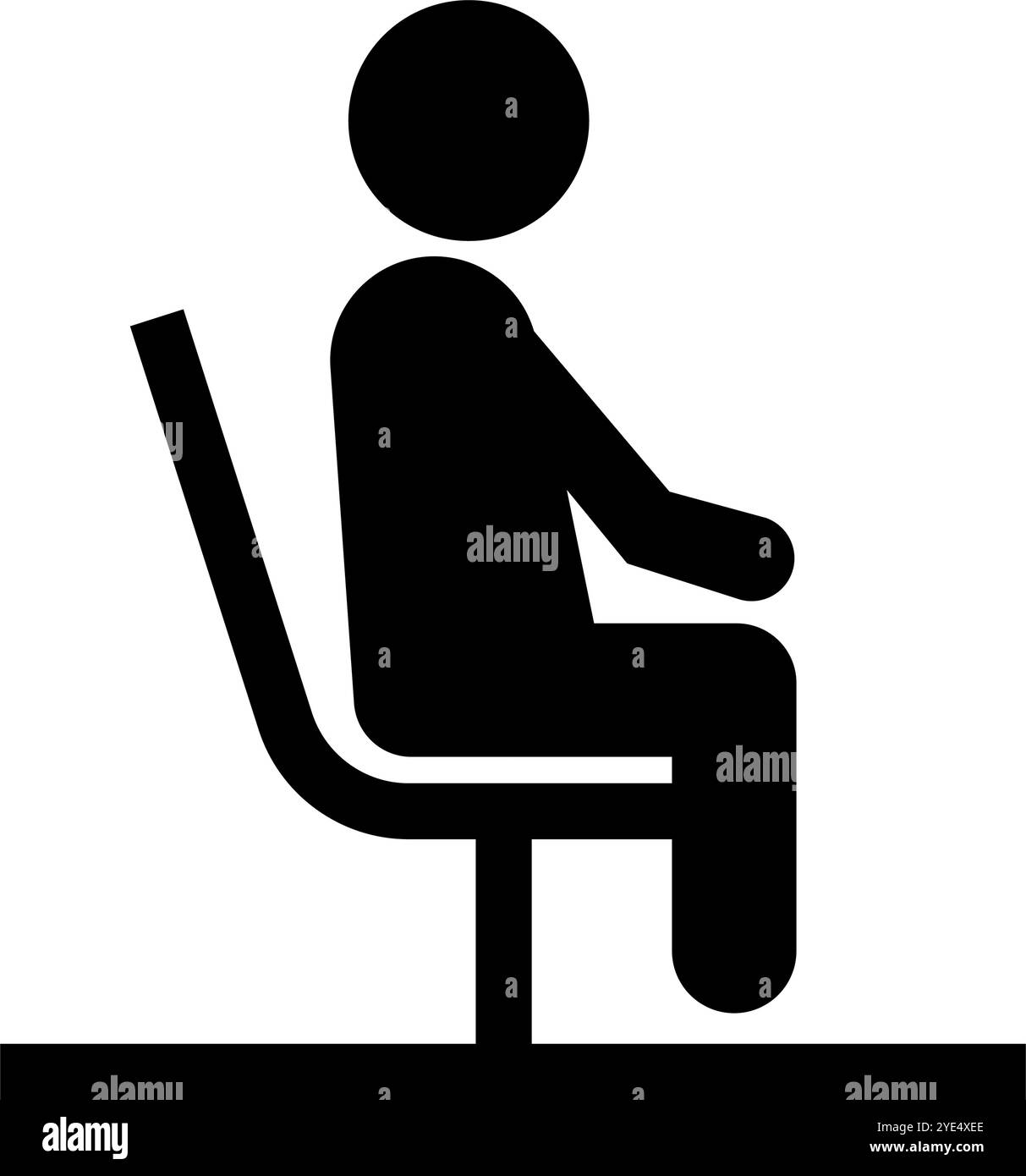 Person sitting on chair pictogram. Editable vector Stock Vector Image ...