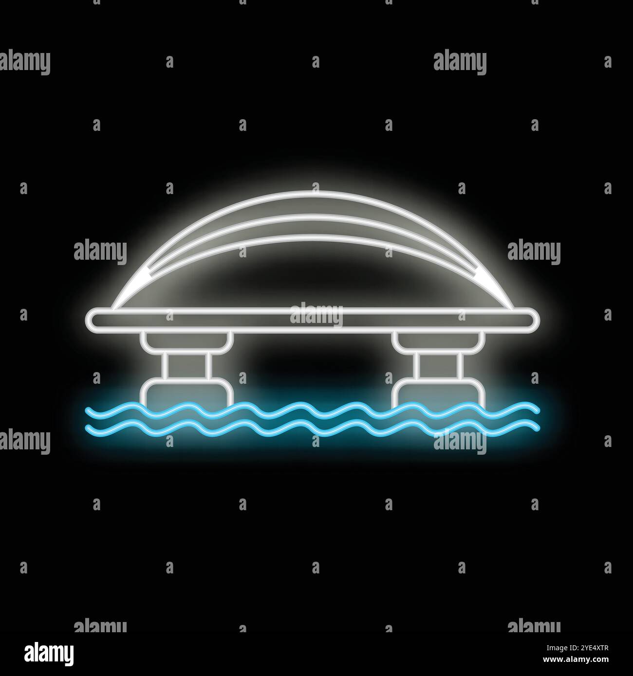 Illuminated cityscape vibrant bridge Stock Vector Images - Alamy