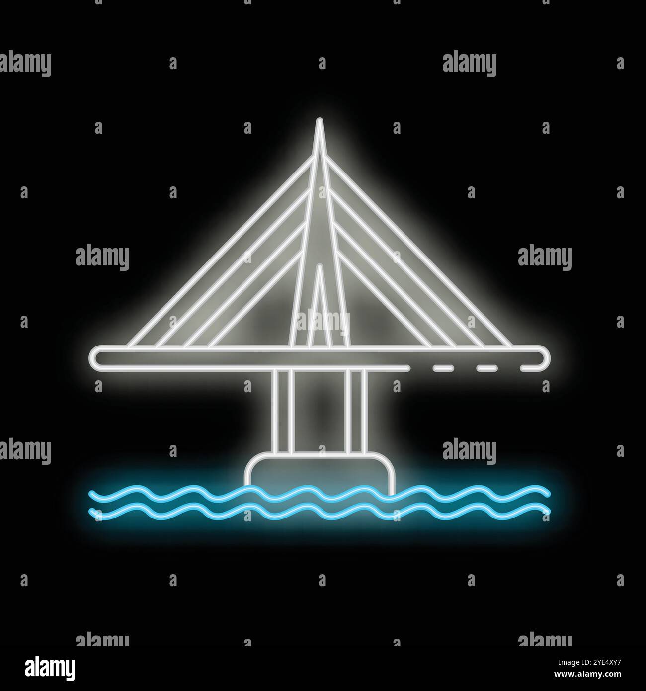 Illuminated bridge towers Stock Vector Images - Alamy