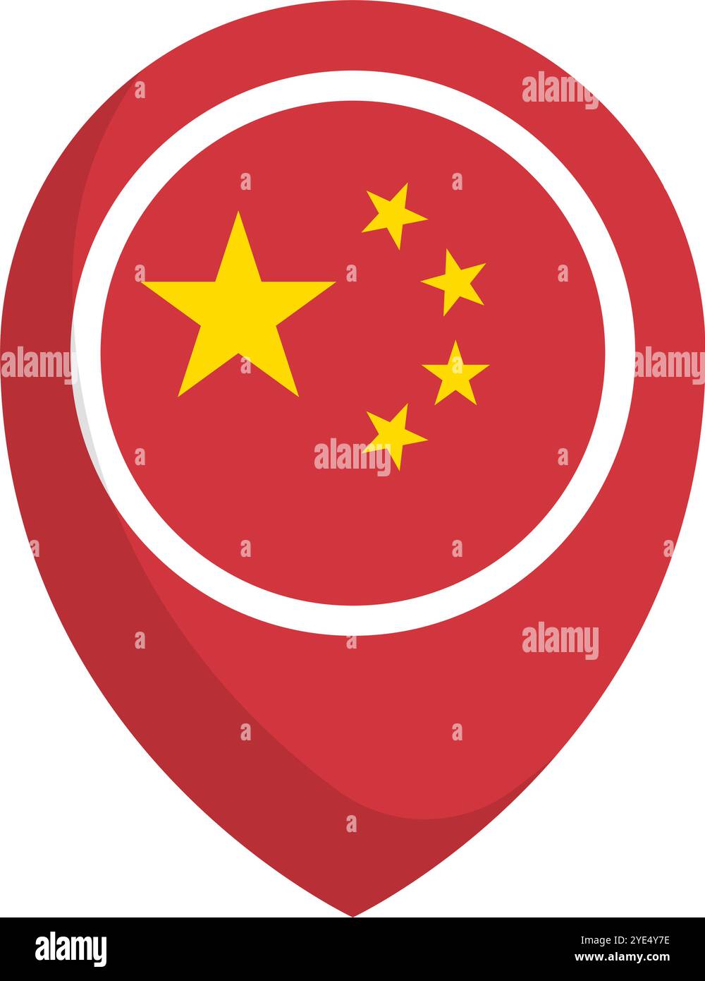 Flat designed Chinese flag map pin icon. Editable vector Stock Vector ...