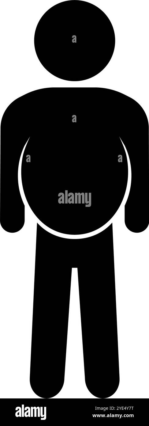 Person only fat belly. Editable vector Stock Vector Image & Art - Alamy