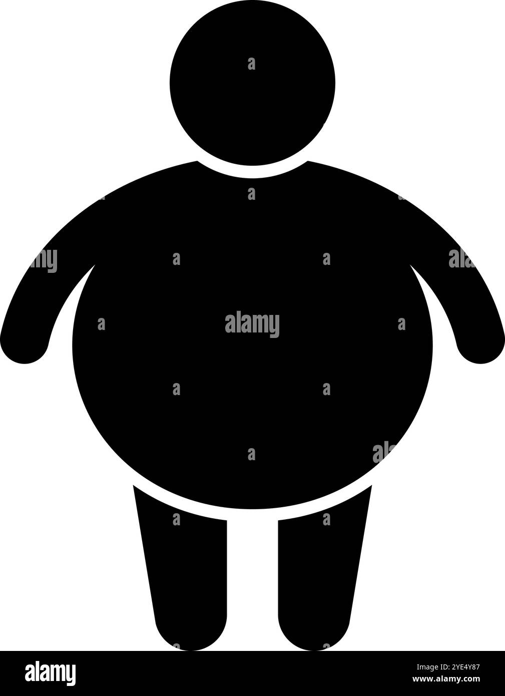 Chubby body shape. Obese. Overweight. Editable vector Stock Vector ...