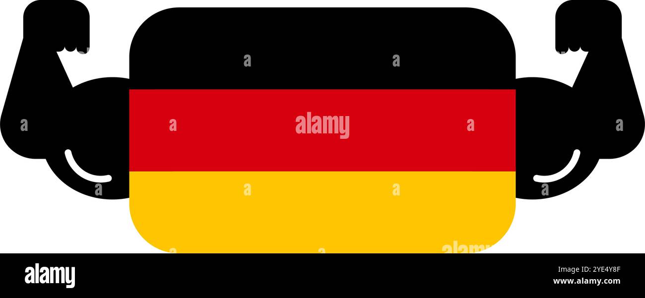 Muscles and the German flag. German power. Editable vector Stock Vector ...
