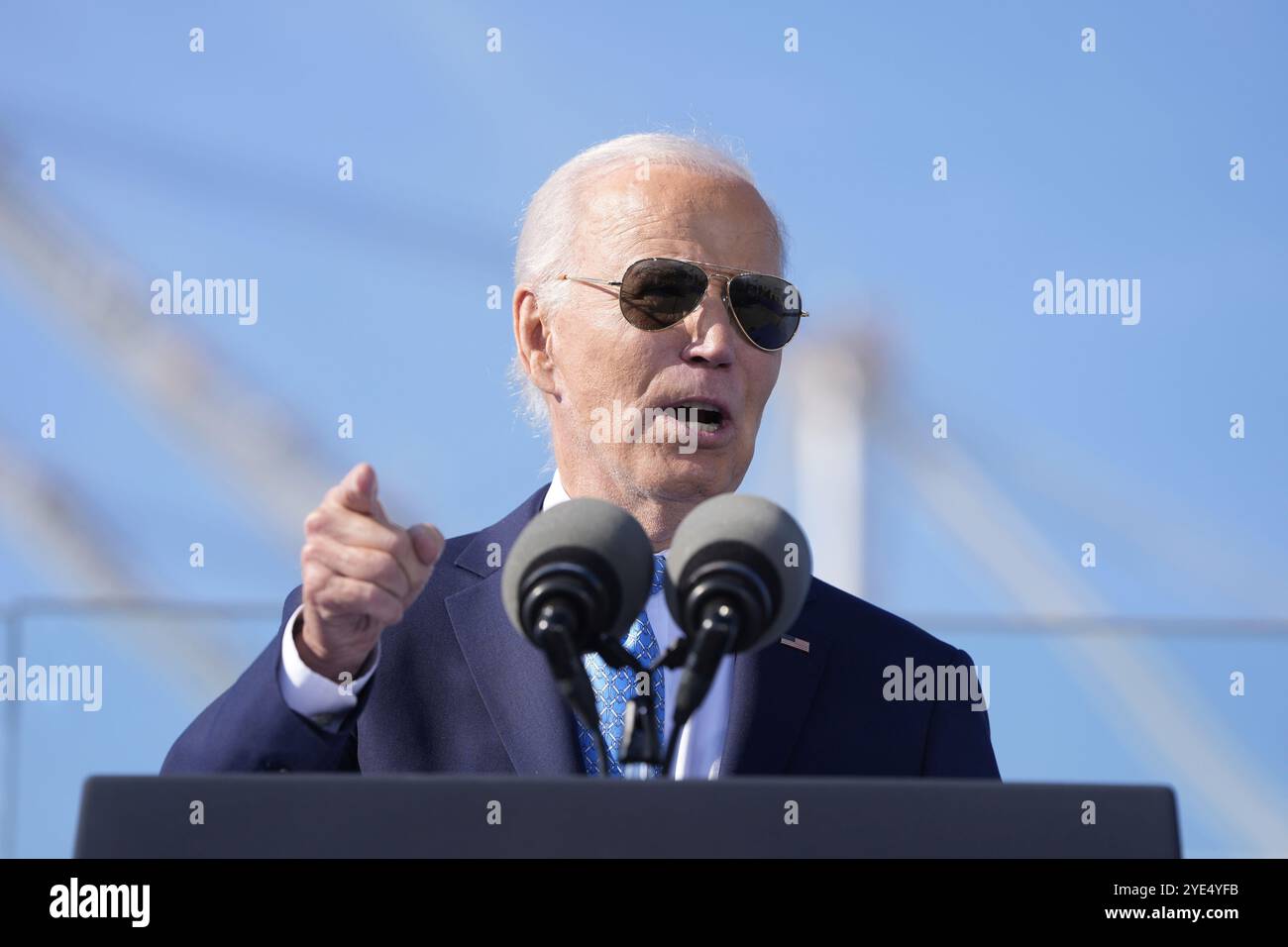 President Joe Biden speaks at the Port of Baltimore in Baltimore ...