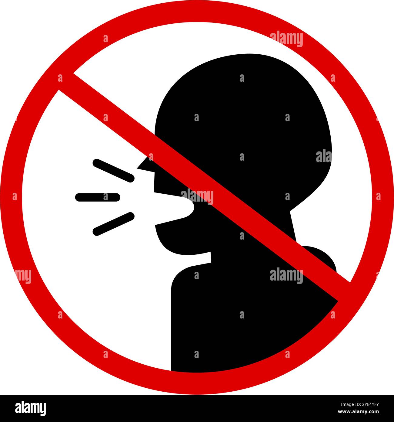 Strictly no speaking icon. Please do not speak loudly. Editable vector ...